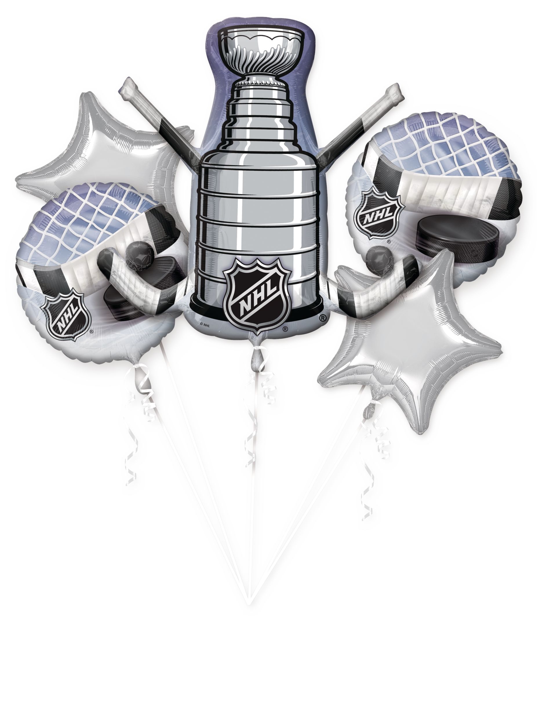National Hockey League NHL Stanley Cup/Star Satin Foil Balloon Bouquet ...