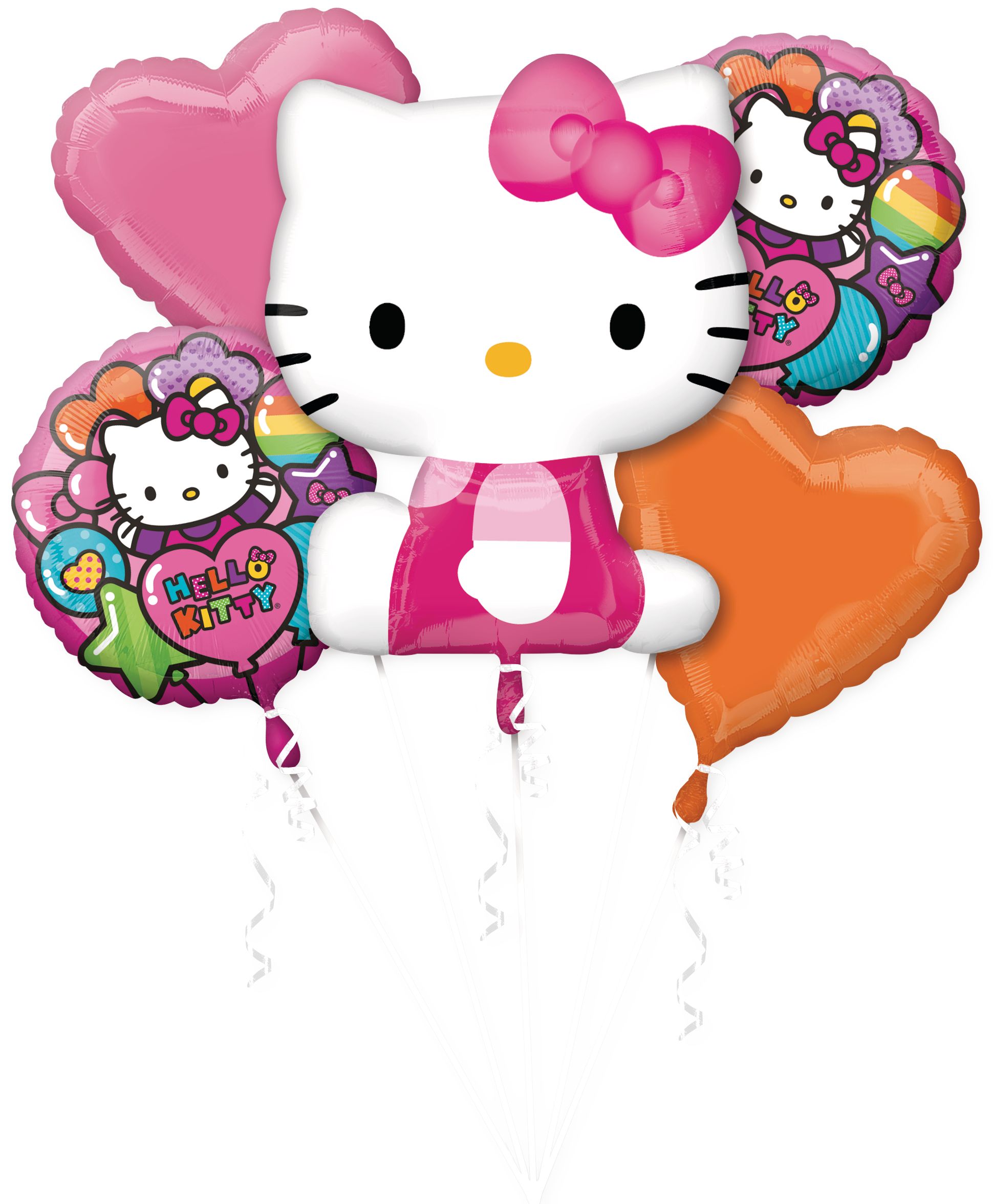 Rainbow Hello Kitty Foil Balloon Bouquet for Birthday Party, Helium ...