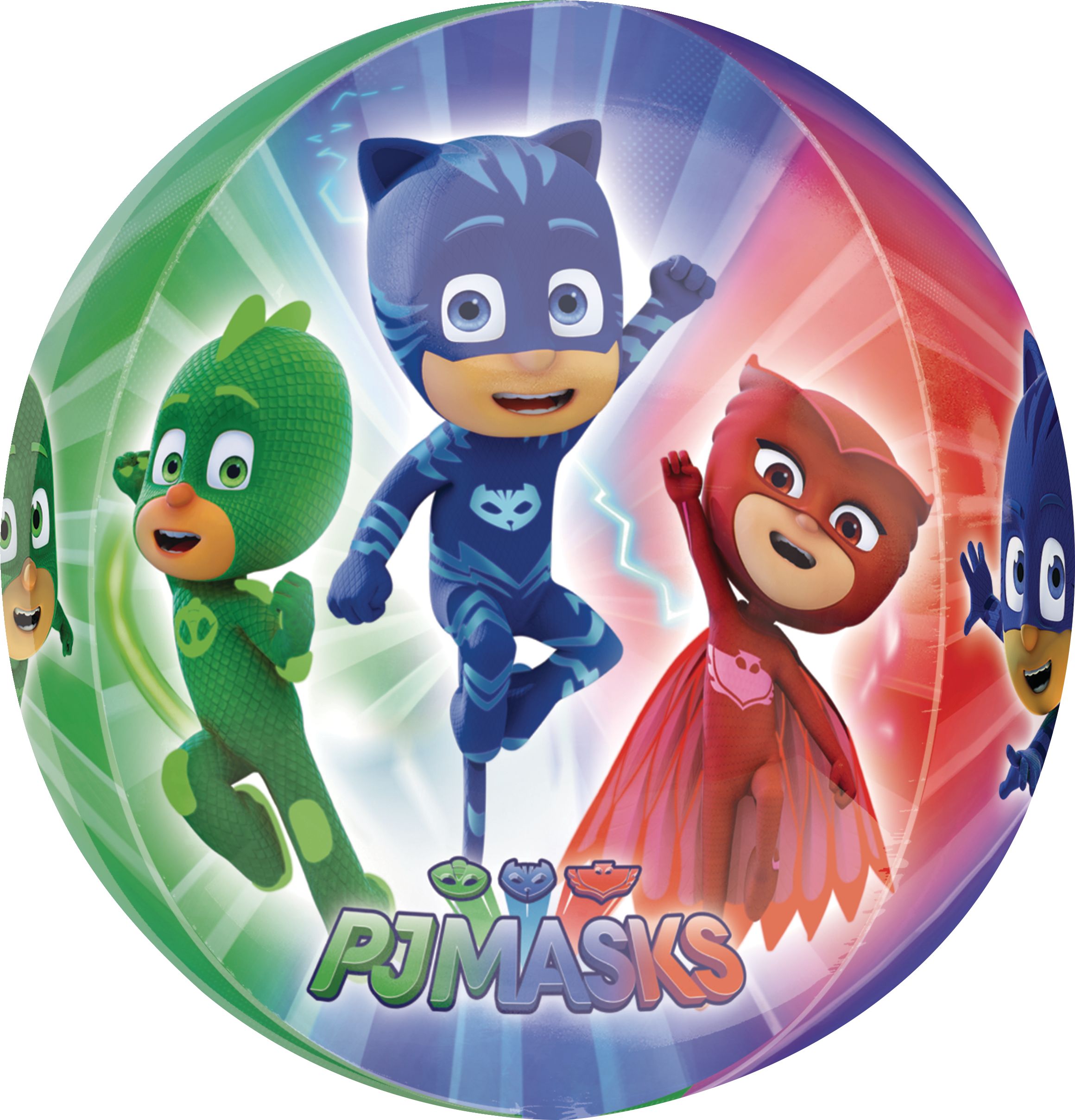PJ Masks Catboy/Gekko/Owlette Orbz Satin Foil Balloon, Blue/Red/Green ...