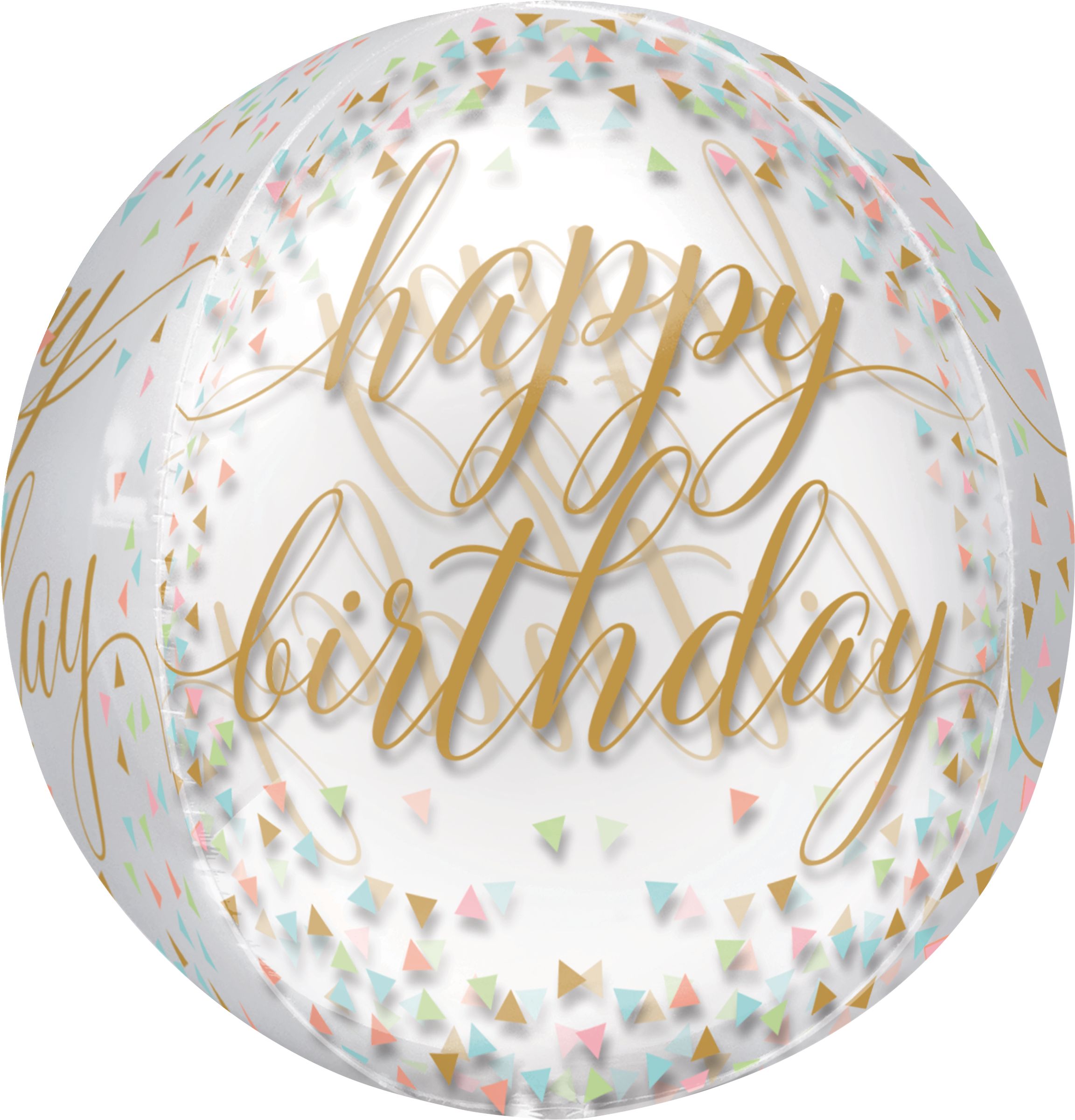 See Thru Orbz Confetti Happy Birthday Foil Balloon, Helium Inflation ...