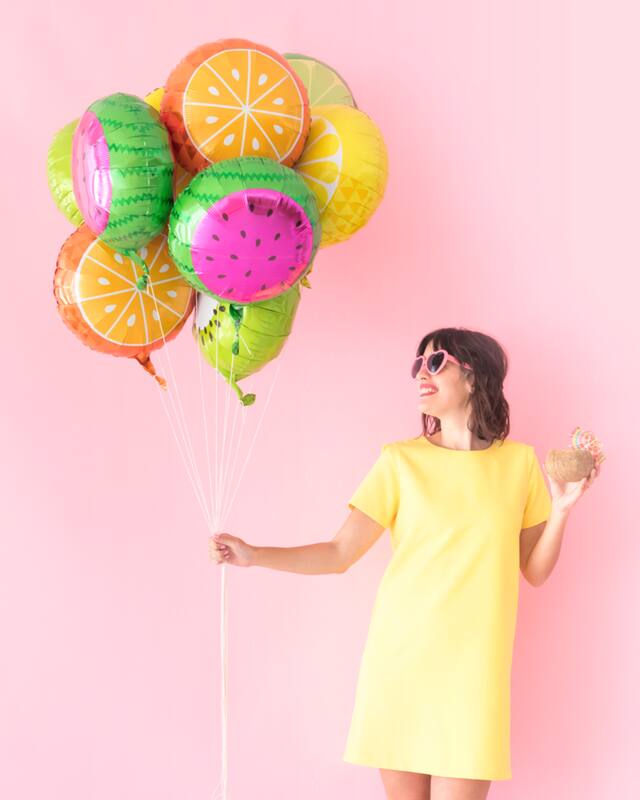 Fruit Foil Balloons-Lime/Lemon/Watermelon/Kiwi/Orange, Helium Inflation ...