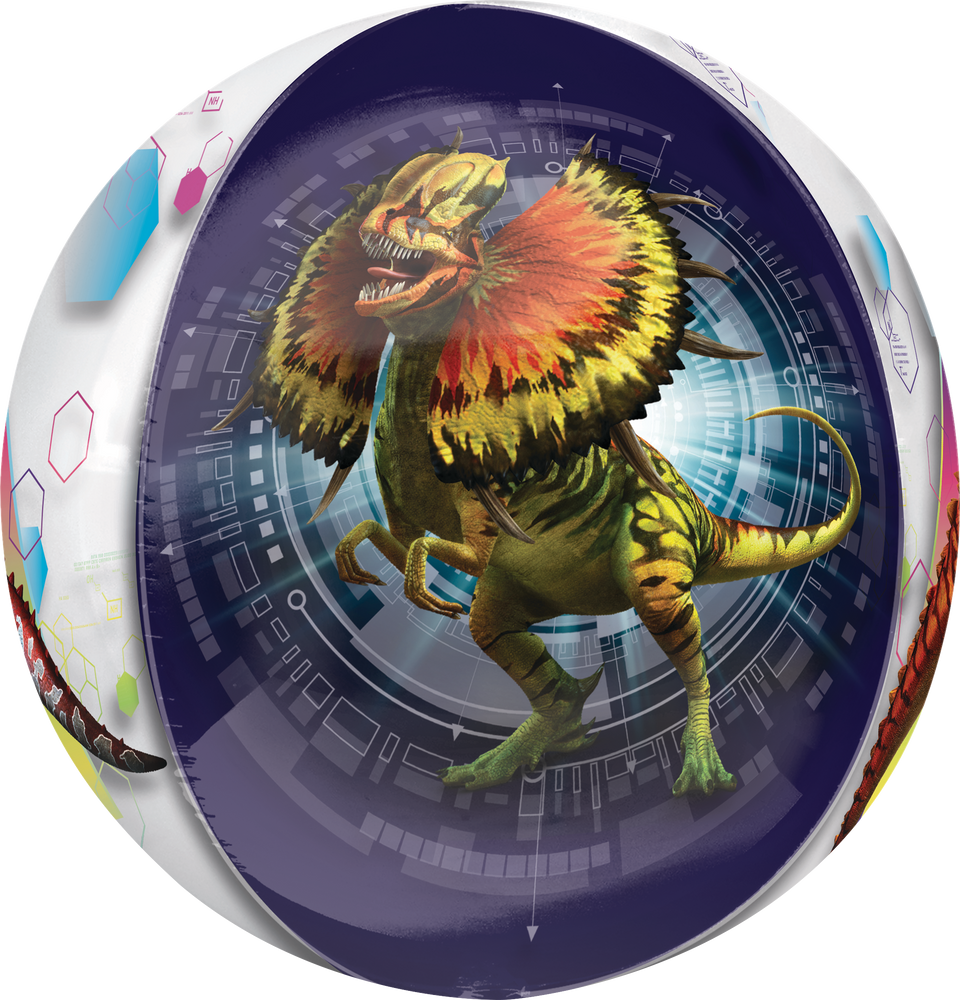 Jurassic World Dinosaur See Thru Orbz Foil Balloon Helium Inflation