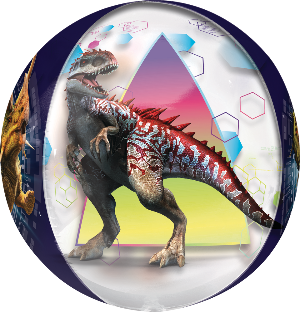 Jurassic World Dinosaur See Thru Orbz Foil Balloon Helium Inflation