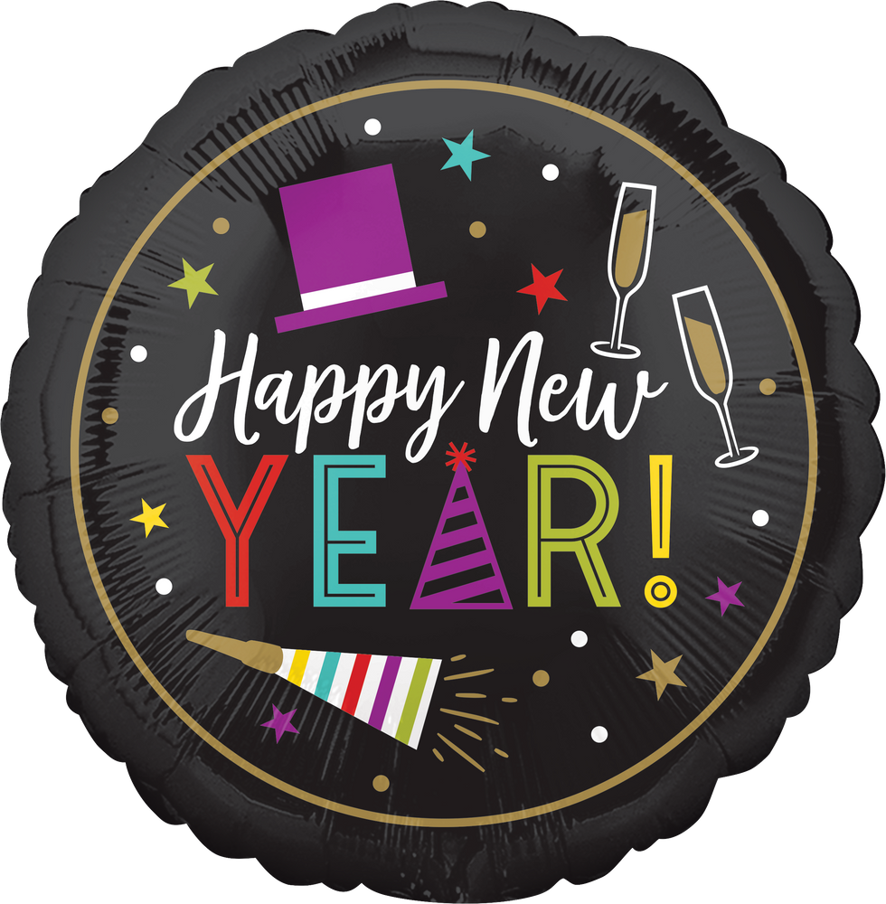 Colourful Happy New Year Balloon, 17-in | Party City