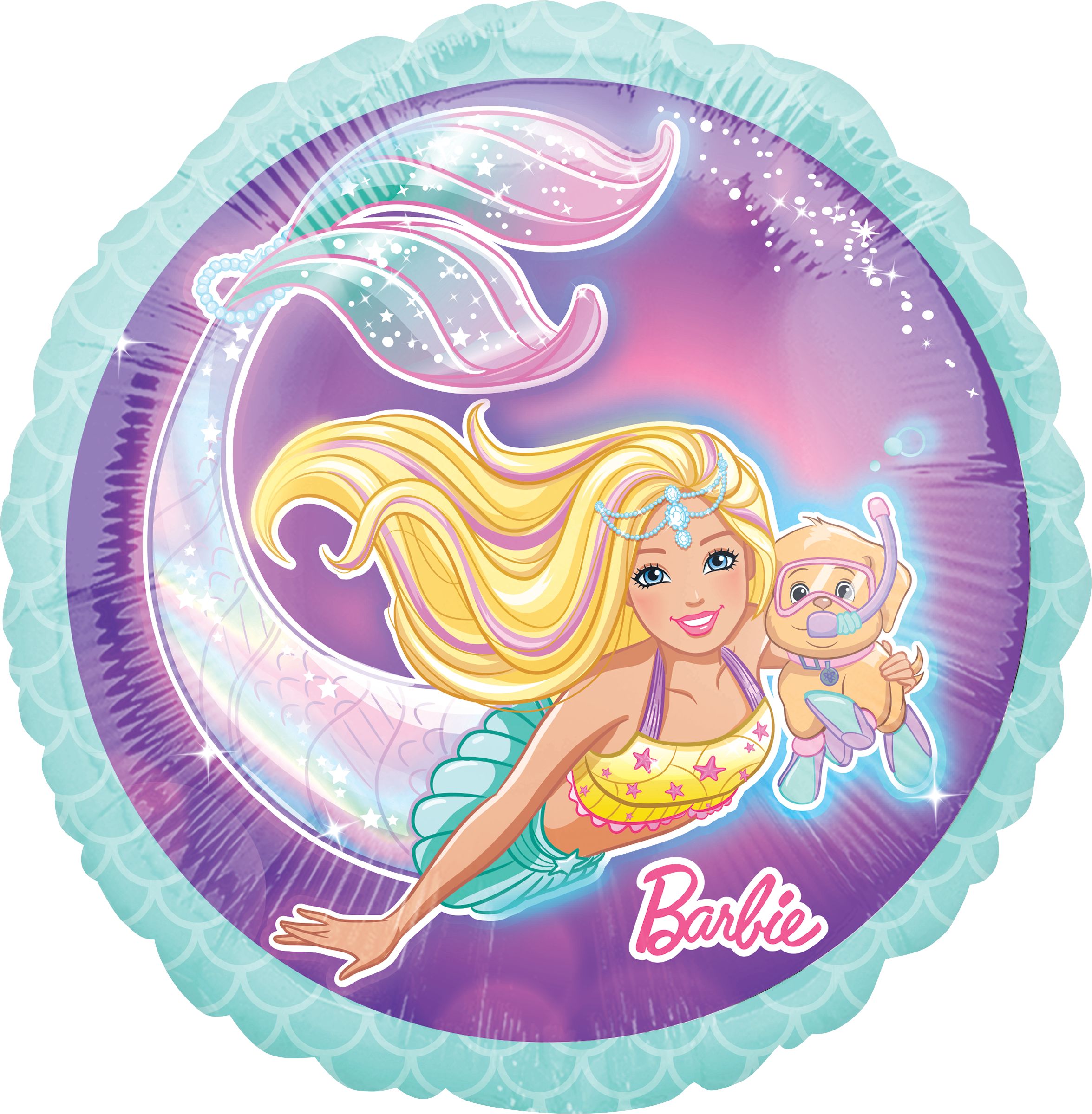 Barbie Mermaid Foil Balloon for Birthday Party, Helium Inflation ...