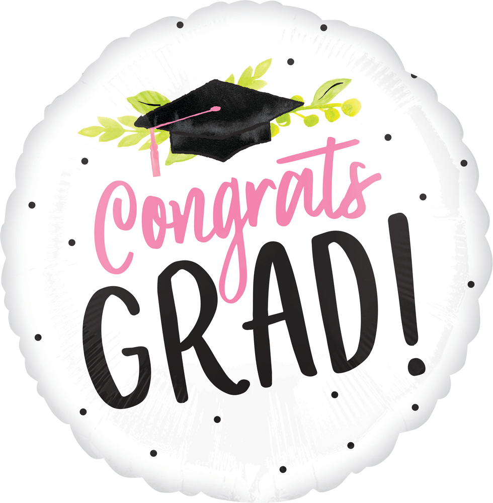 Pink Floral Congrats Grad Balloon, 17-in | Canadian Tire
