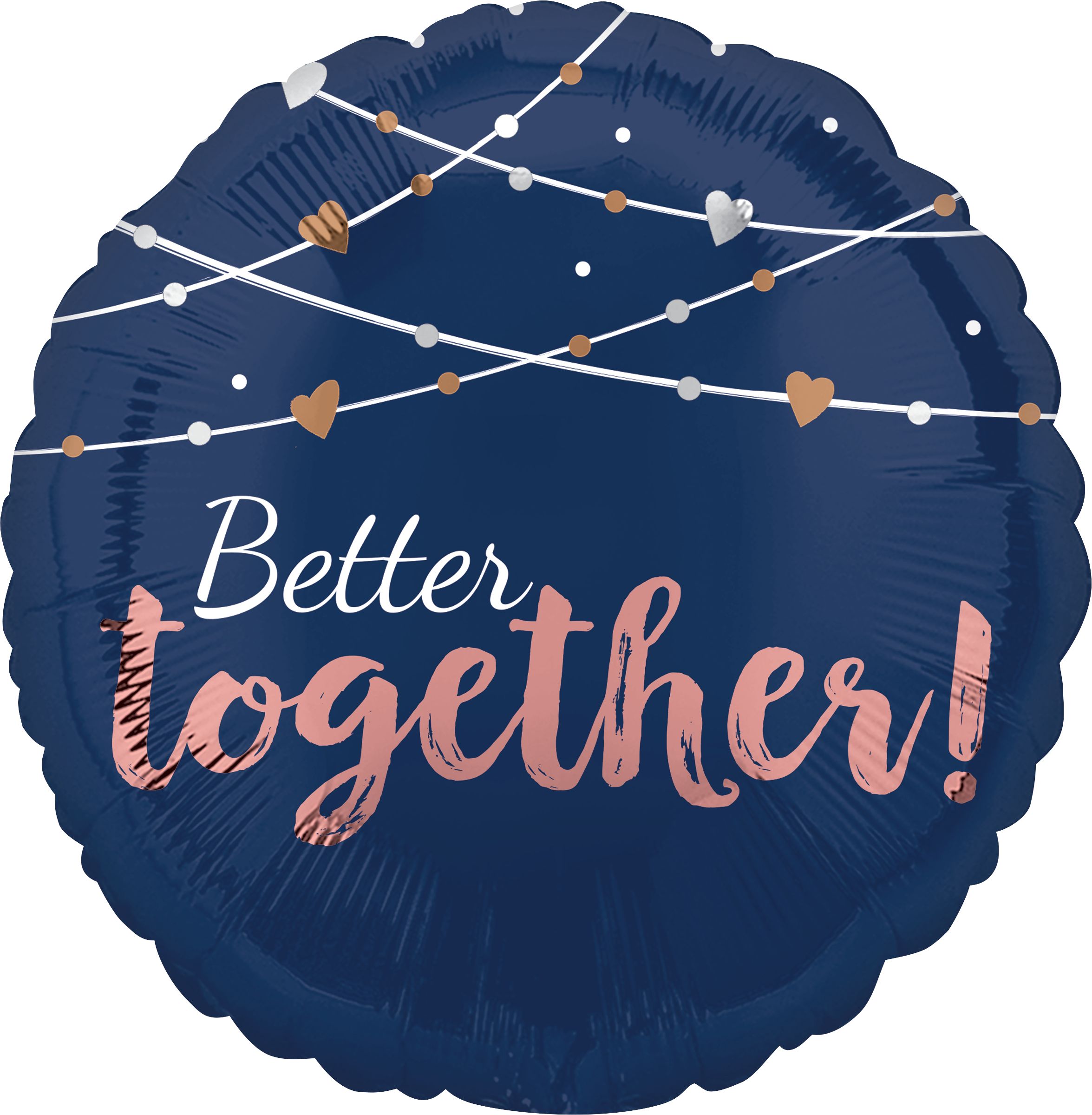 Ballon En Aluminium Satiné Rond Better Together Bleu Marine 17 Po