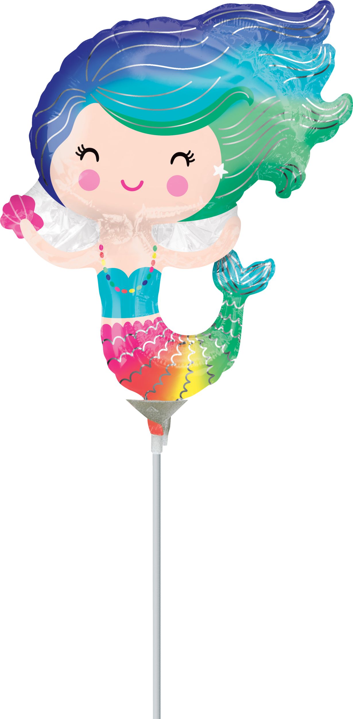 Happy Mermaid Air-Filled Mini Shape Balloon | Party City