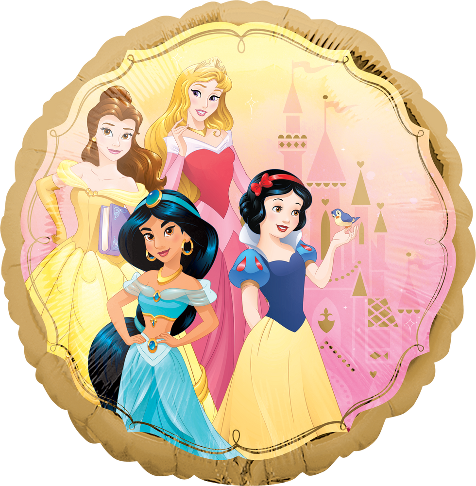 Round Disney Princess Foil Balloon for Birthday Party, Helium Inflation ...