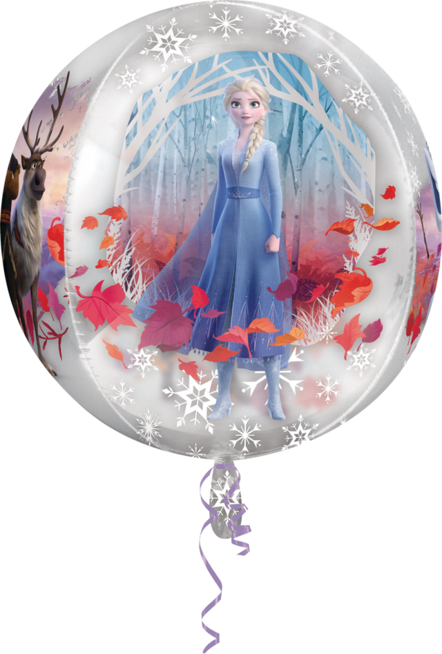 Frozen 2 See Thru Orbz Foil Balloon For Birthday Party Helium
