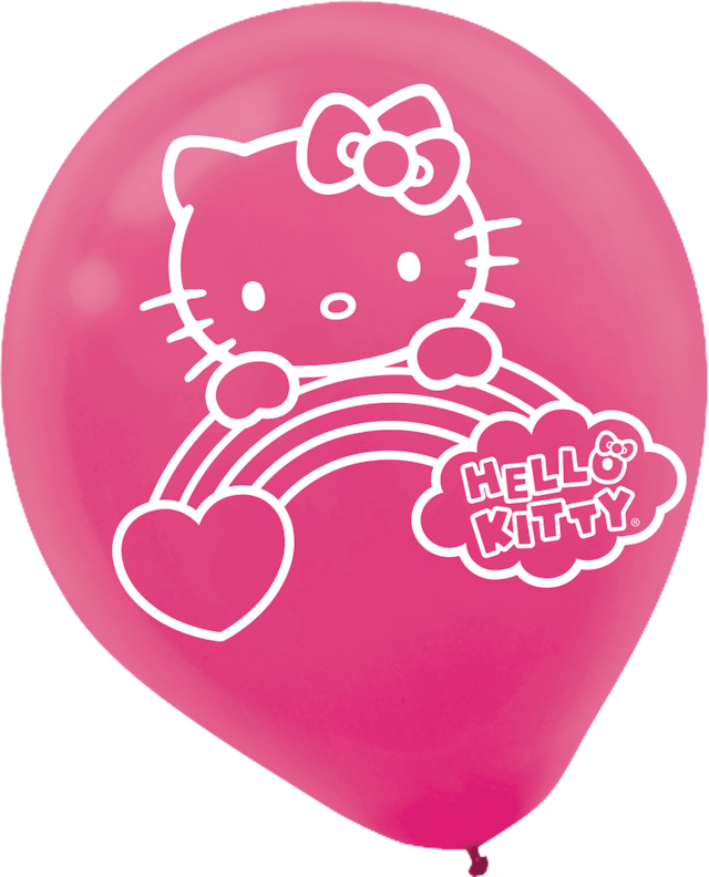 Rainbow "Hello Kitty" Printed Balloons, Purple, 6-pk | Party City