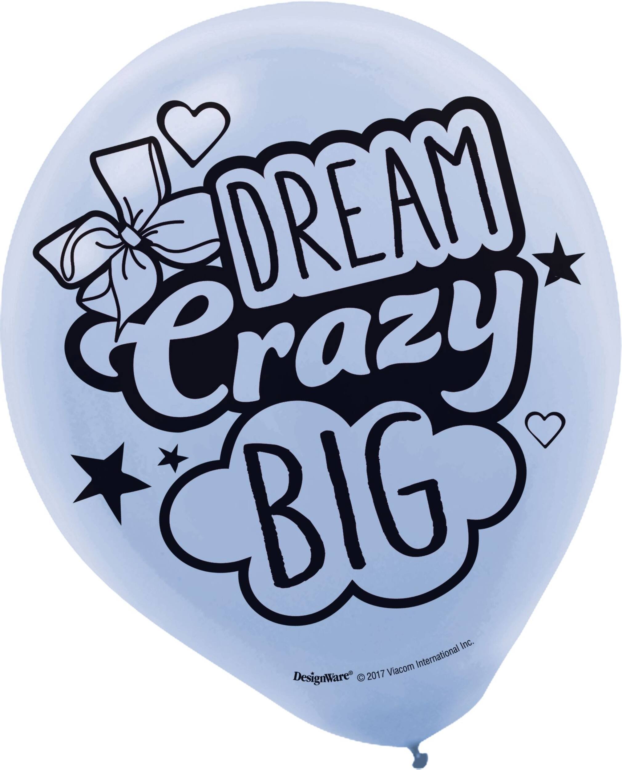 Nickelodeon JoJo Siwa "Dream Crazy Big" Round Latex Balloons, Red/Blue ...