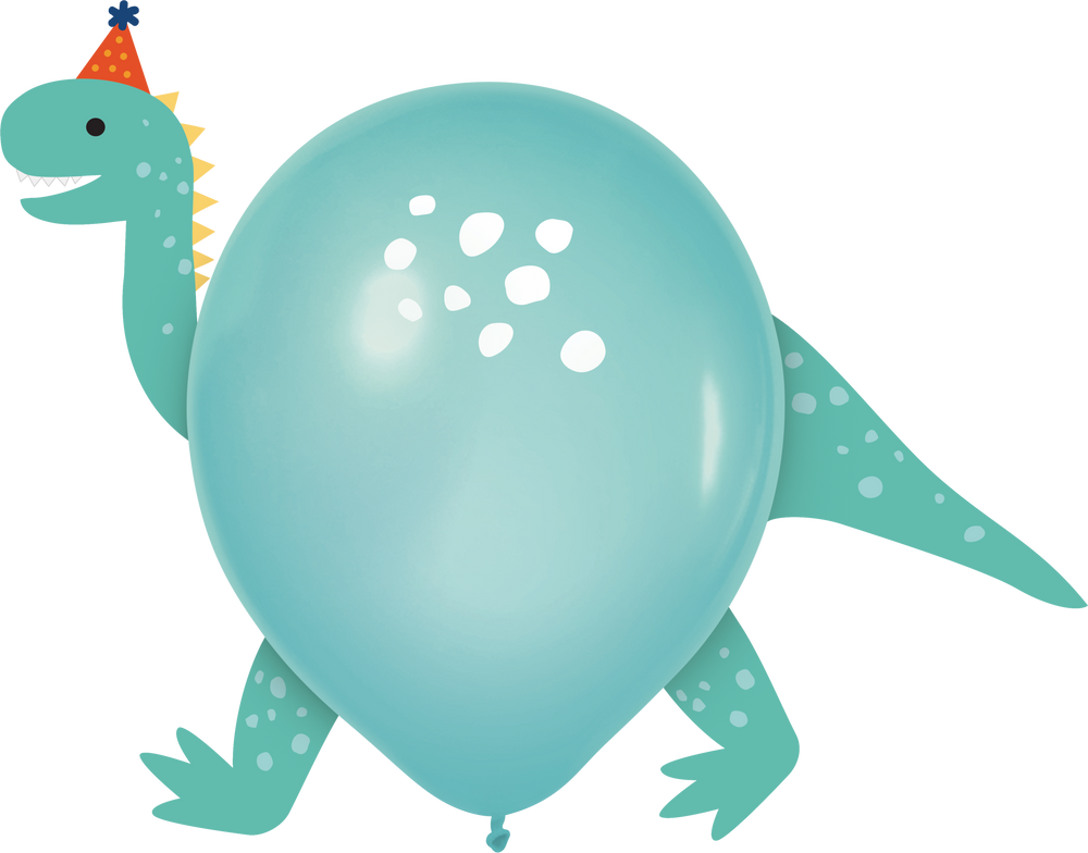 Dino-Mite Dinosaur Latex Balloon Decorating Kit, Blue/Green/Orange, 6 ...