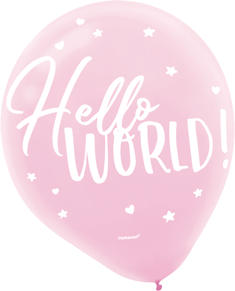 Pink Hello World Balloons, 15-pk | Canadian Tire