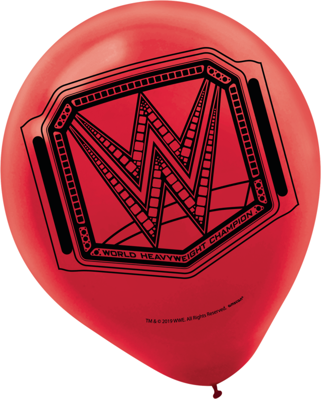 WWE Champion Birthday Party Latex Balloons, Black/Gold/Red, 6-pk ...