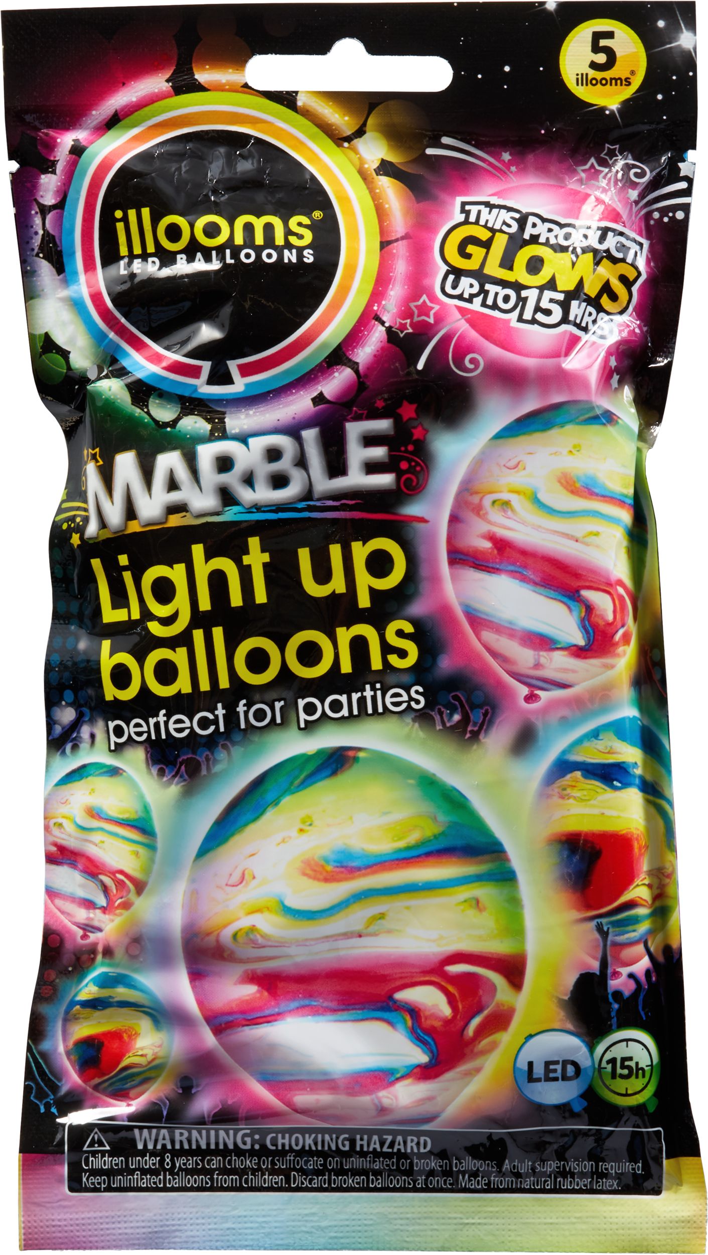 Illooms Light-Up Marble LED Balloons, 5-pk | Party City