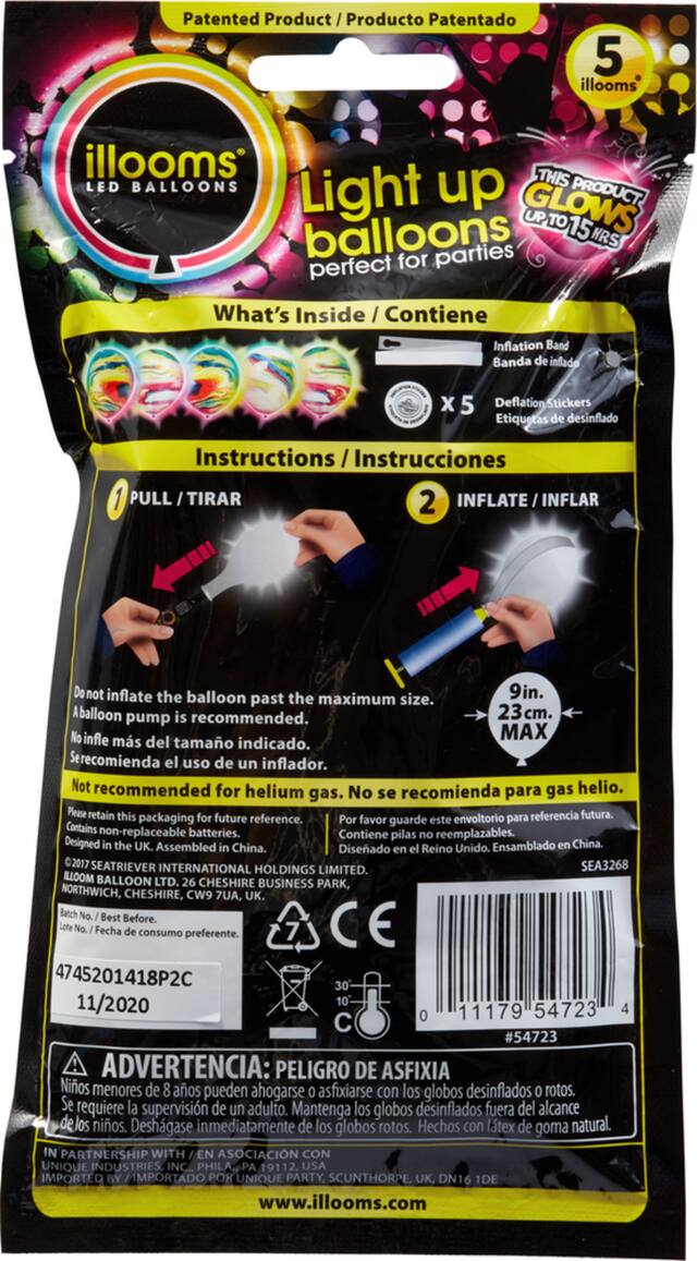 Illooms Light-Up Marble LED Balloons, 5-pk | Party City