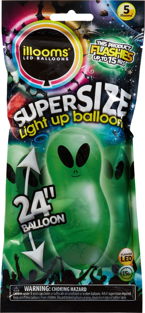 Illooms Light-Up Alien LED Balloons, 5-pk | Canadian Tire