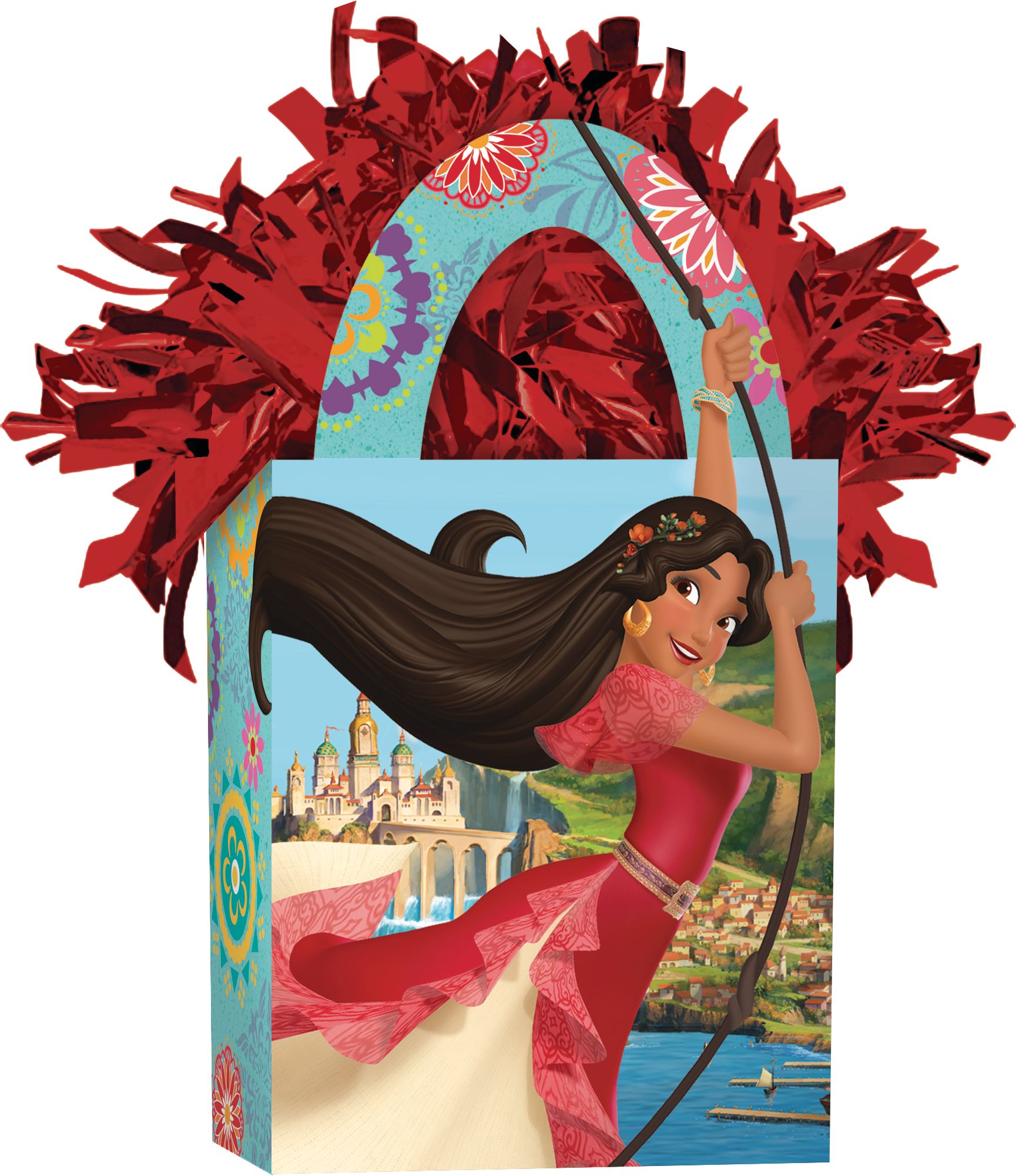 Disney Elena of Avalor Gift Bag Shaped Balloon Weight Accessory, Red ...