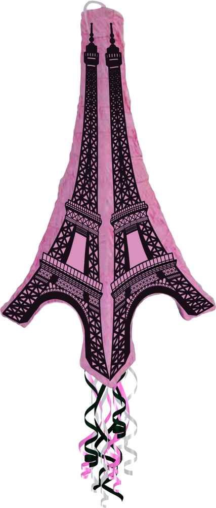 A Day in Paris Eiffel Tower Pull String Pinata | Party City