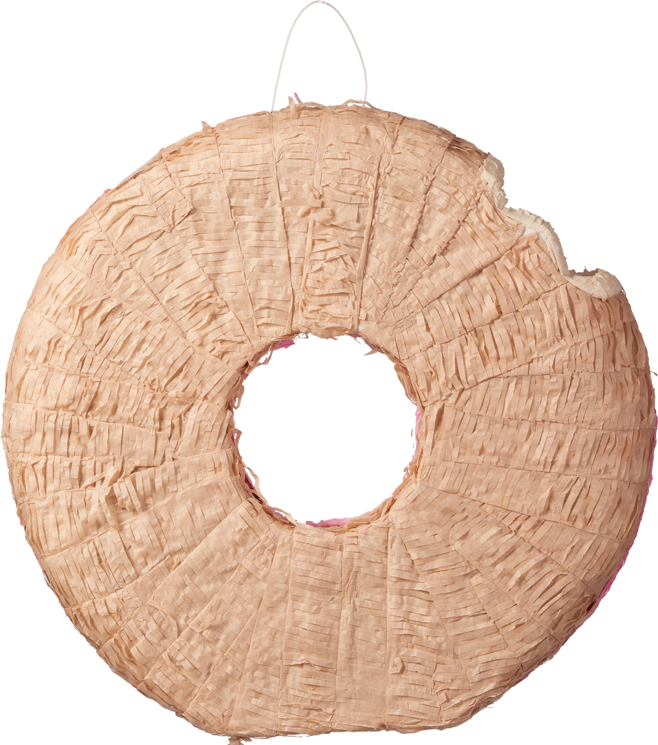 Décoration pinata suspendue beigne saupoudré, rose, 18,5 po, peut ...