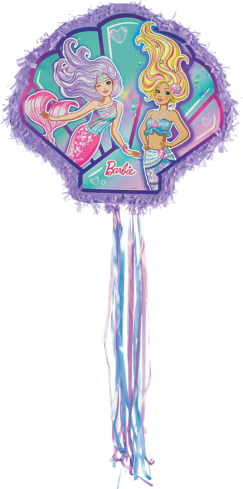 Pull String Barbie Mermaid Pinata | Party City