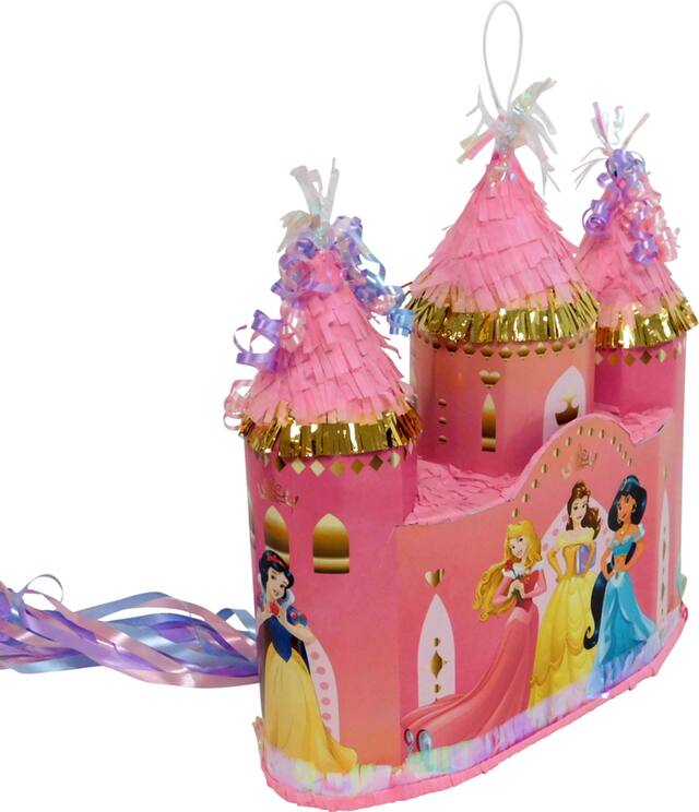 Disney Princess Once Upon A Time Castle Pinata Hanging Pull String ...