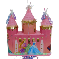 Disney Princess Once Upon A Time Castle Pinata Hanging Pull String ...