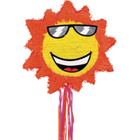 Sun Pinata Hanging Pull String Decoration, Yellow/Orange, 19-in, Holds ...