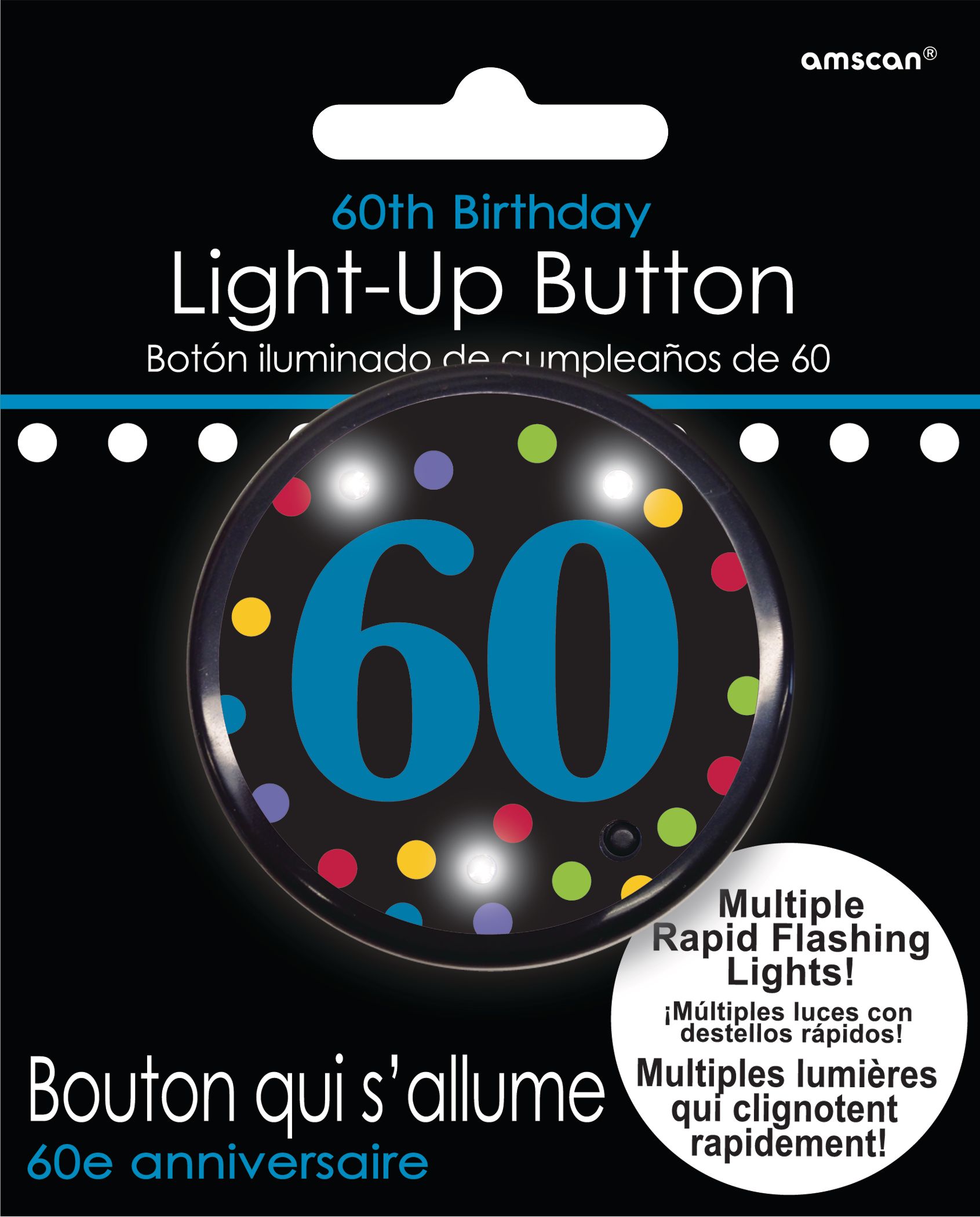 Milestone 60th Birthday Party Light-Up Button | Party City