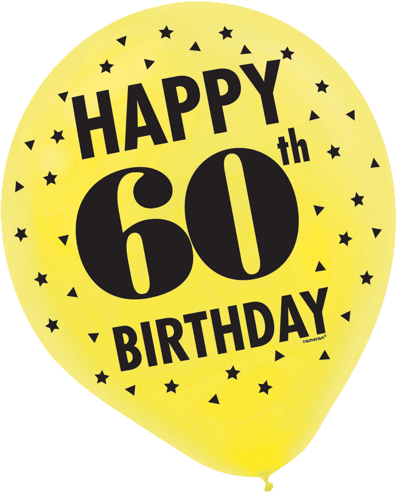 Milestone 60th Birthday Latex Balloons Feature Happy 60th Birthday
