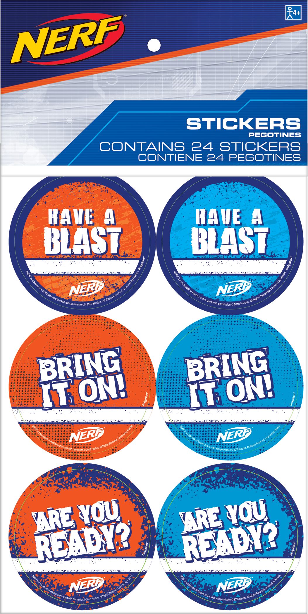 Nerf Stickers, 4-pk | Party City