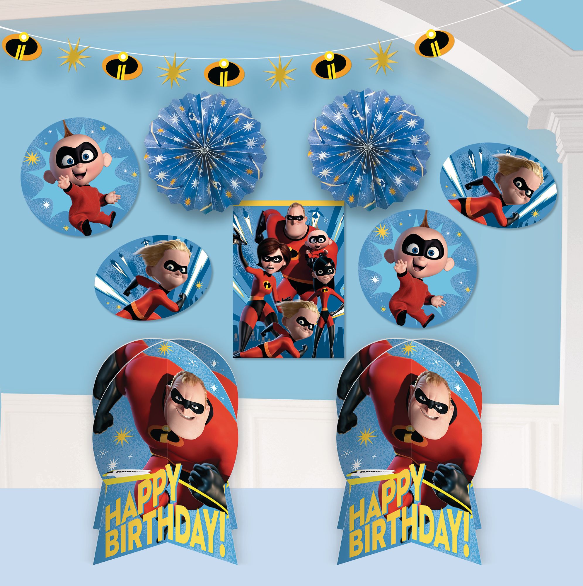 Incredibles 2 Birthday Party Room Decorating Kit, 10-pc | Party City