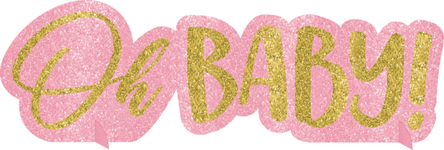 Glitter Pink Oh Baby Table Sign | Party City
