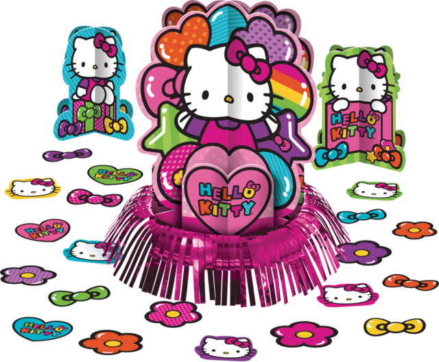 Rainbow Hello Kitty Birthday Party Table Decorating Kit, 23-pc | Party City