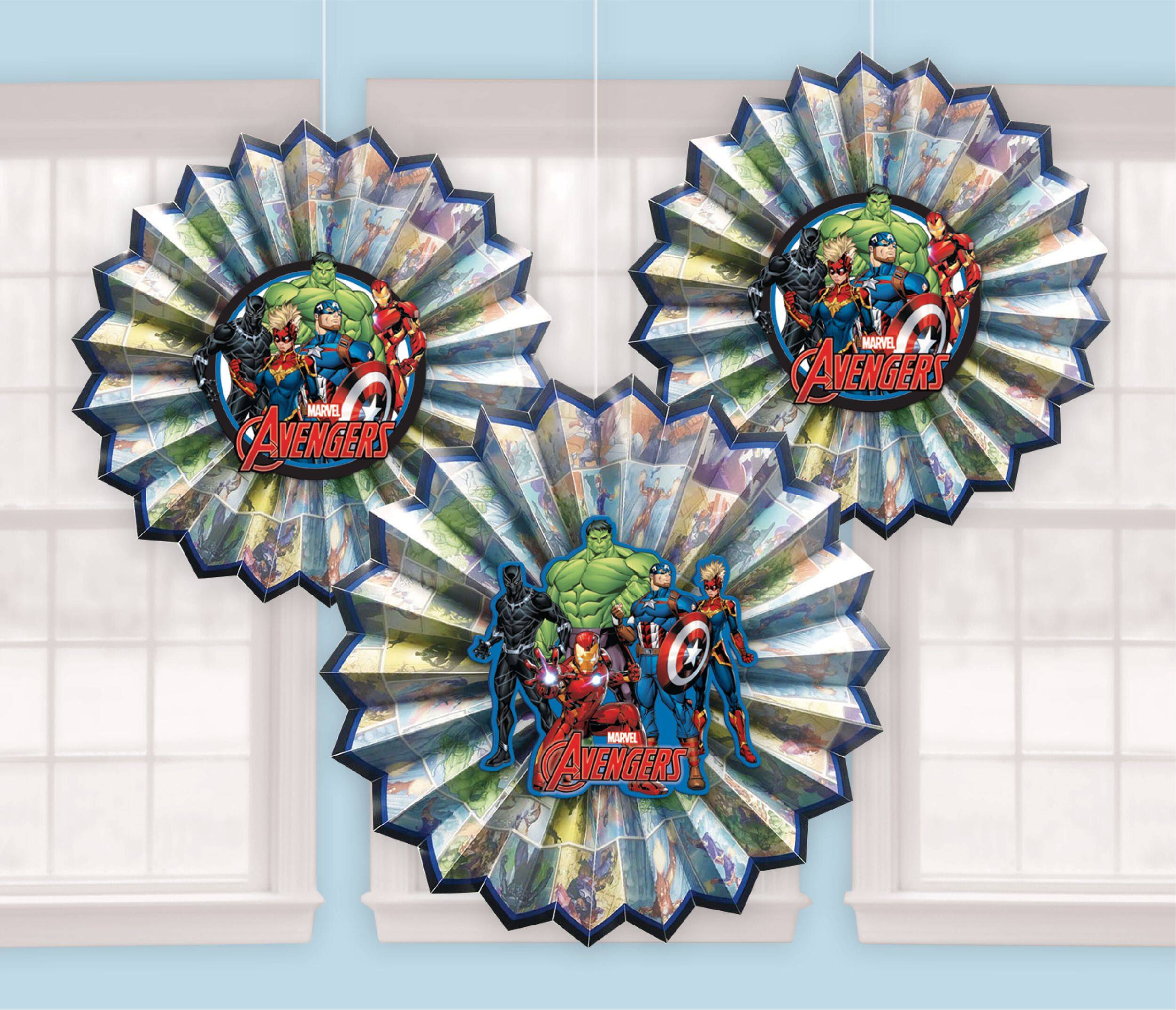 Marvel Powers Unite Paper Fan Birthday Party Decorations, 3-pc | Party City