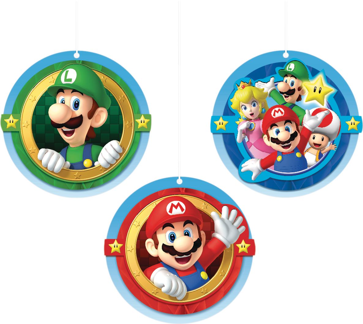 Super Mario Honeycomb Balls Birthday Party Decoration, 3-pcs | Canadian ...