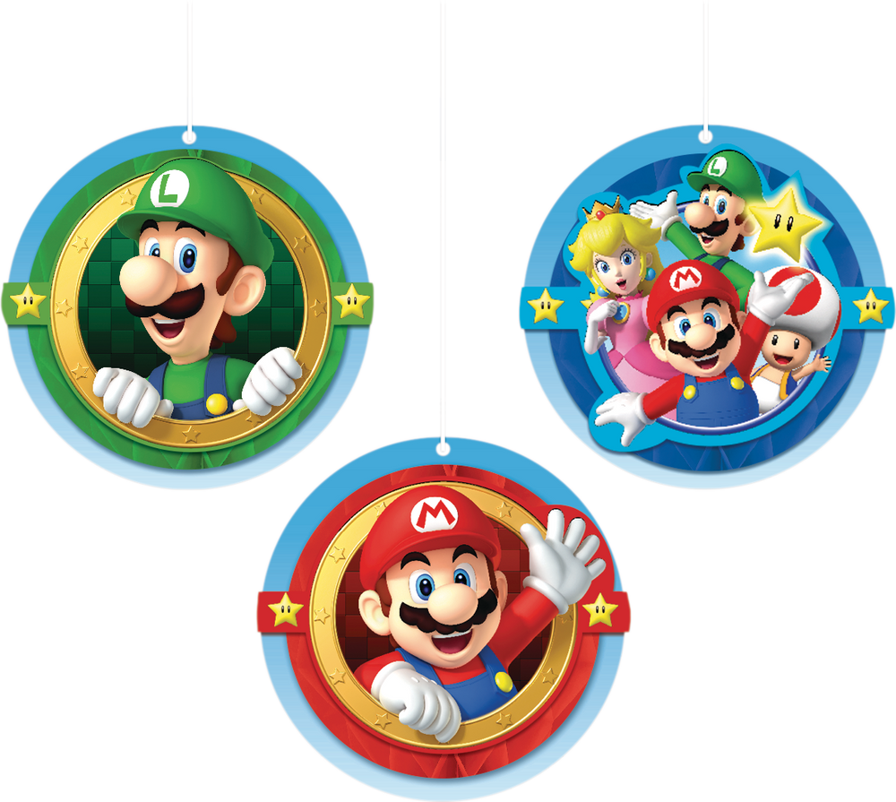Super Mario Honeycomb Balls Birthday Party Decoration, 3-pcs | Canadian ...