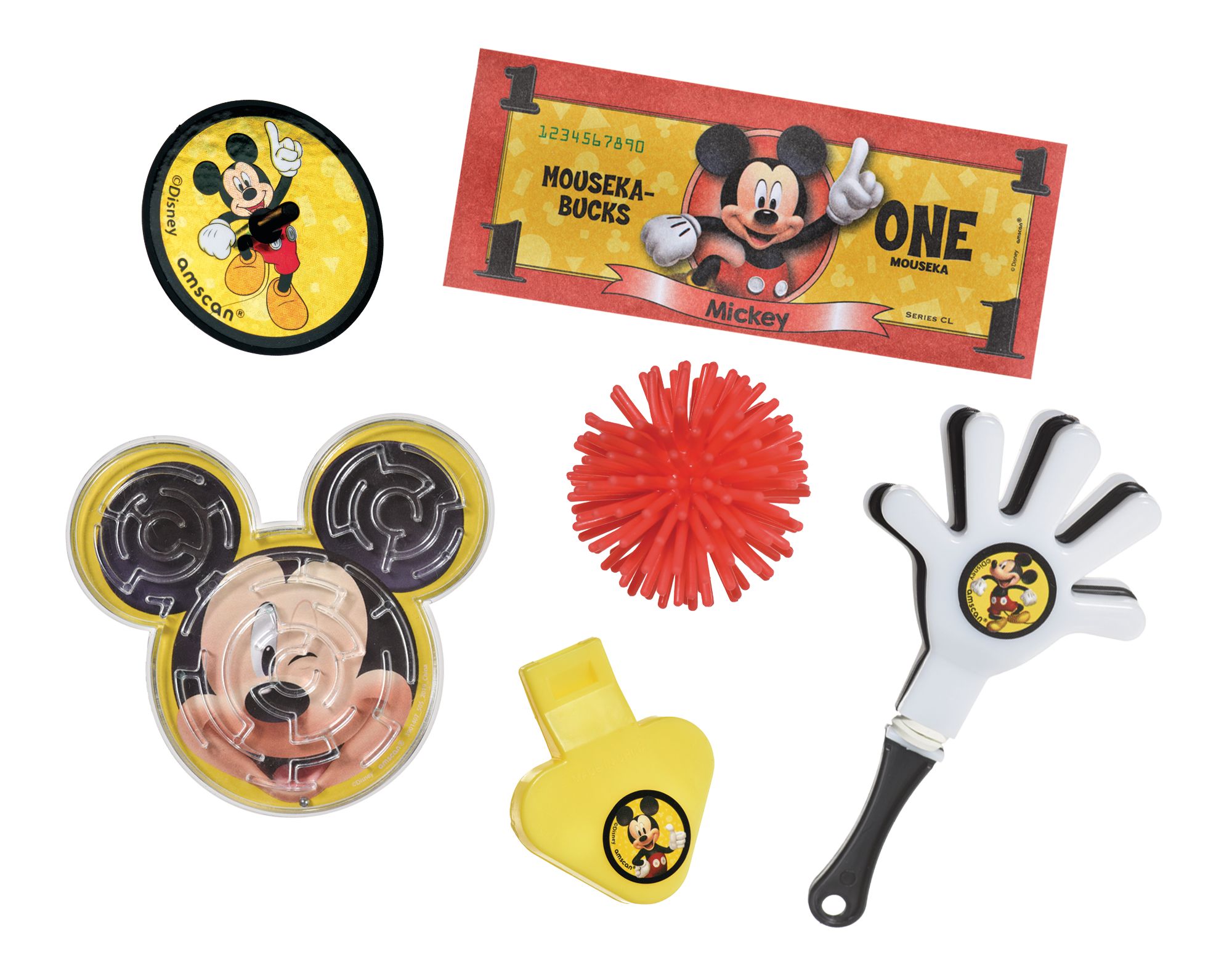 Disney Mickey Mouse Mega Mix Party Favour Pack, Red/Yellow, 48-pk, for ...