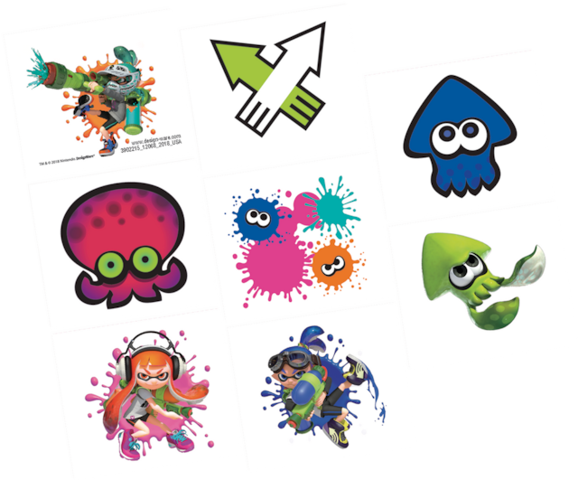 Splatoon Tattoos 1 Sheet | Party City
