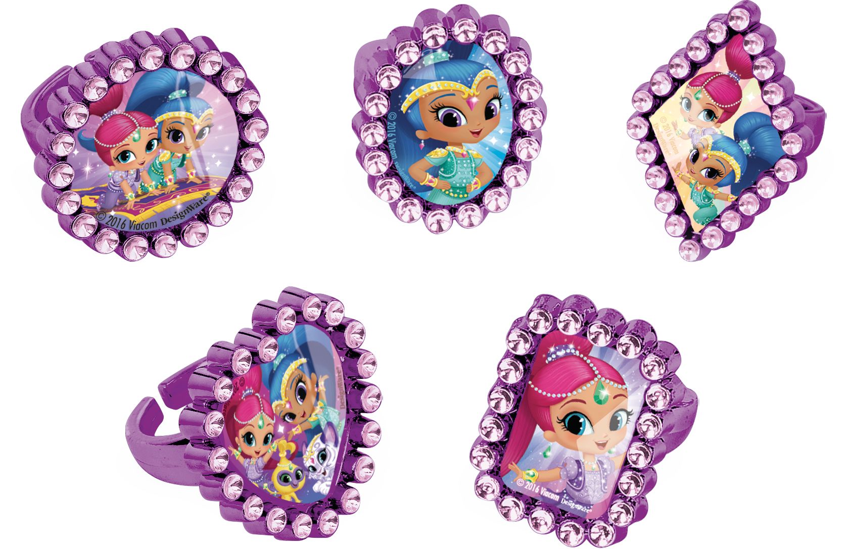 Shimmer & Shine Rings for Birthday Party Favours, 18-pk | Party City