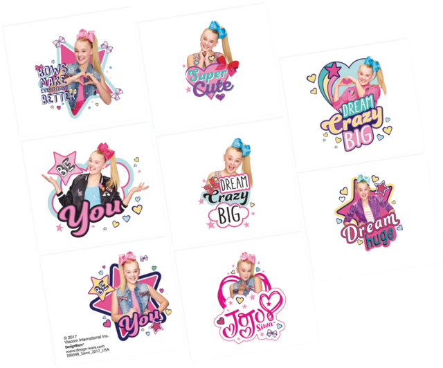 Nickelodeon JoJo Siwa "Super Cute" Assorted Temporary Tattoos, Multi ...