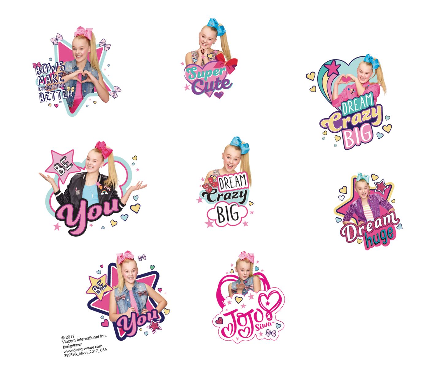 Nickelodeon JoJo Siwa "Super Cute" Assorted Temporary Tattoos, Multi ...