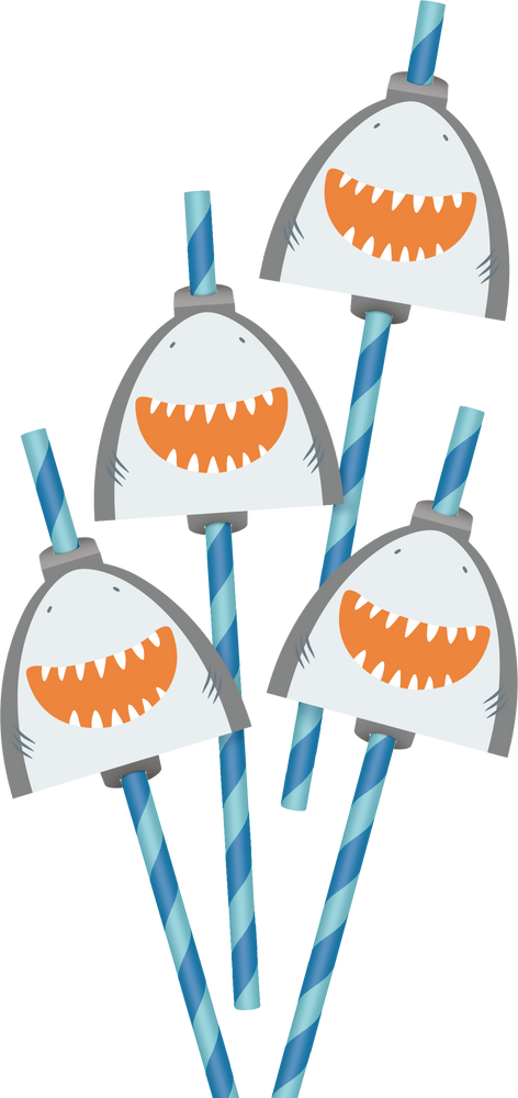Pirate Shark Birthday Party Straws, 12-pk | Party City