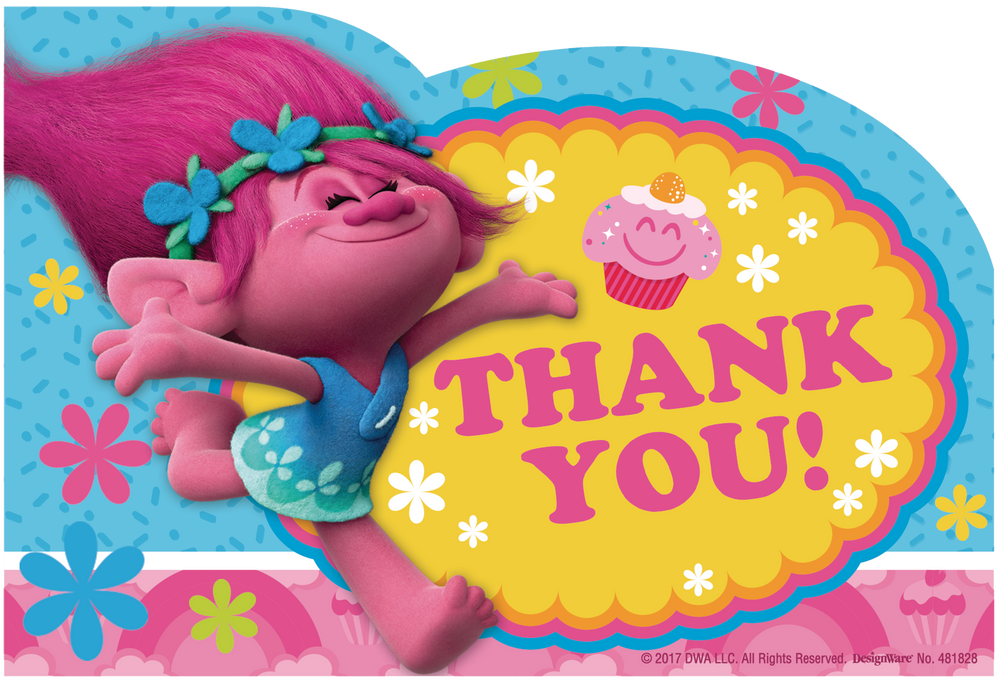 Trolls Thank You Notes, 8-pk | Canadian Tire