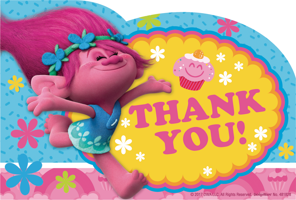 Trolls Thank You Notes, 8-pk | Canadian Tire