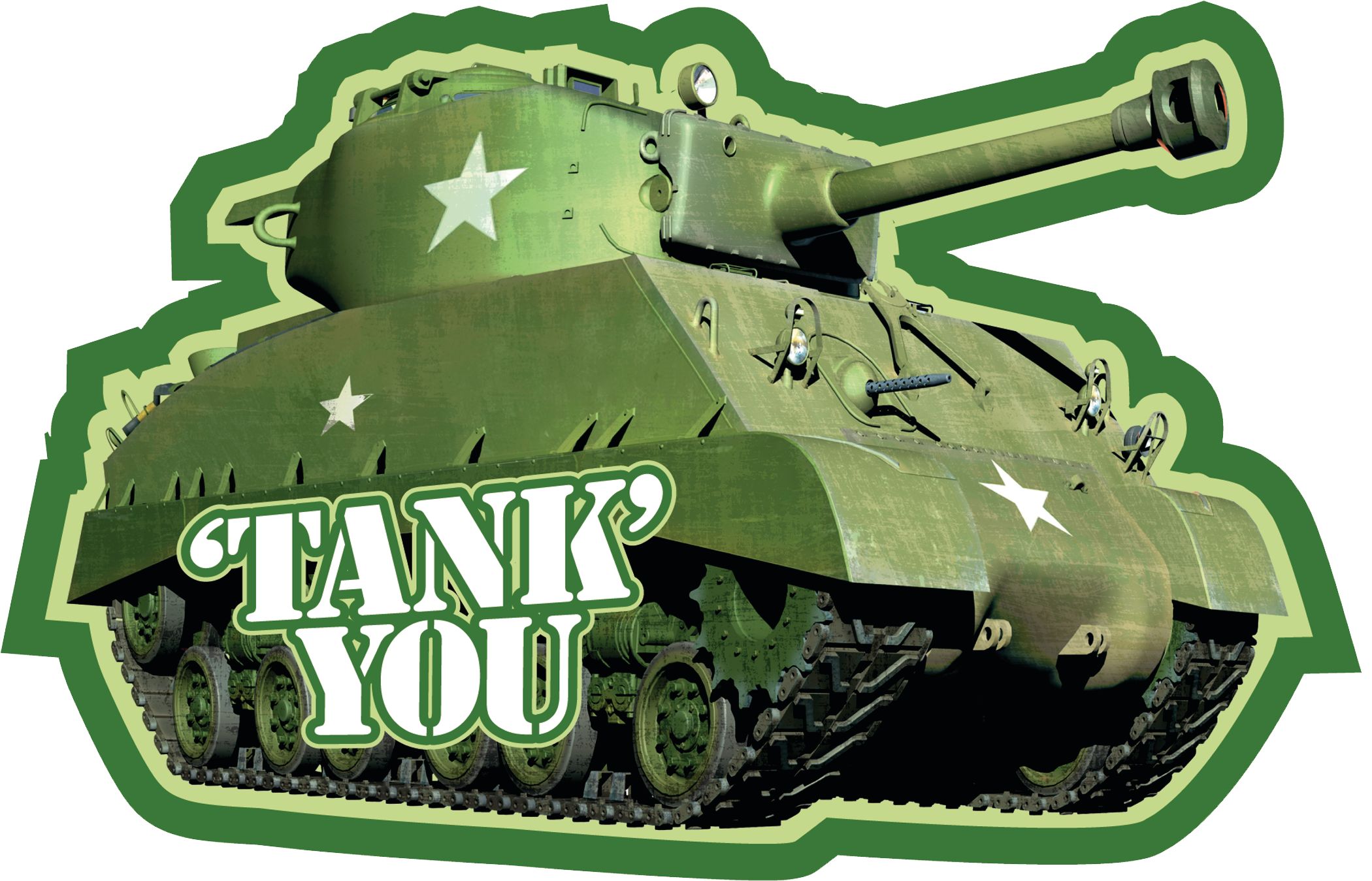 "Thank You" Tank Paper Notes, Green, Camouflage, 8-pk, for Birthday ...