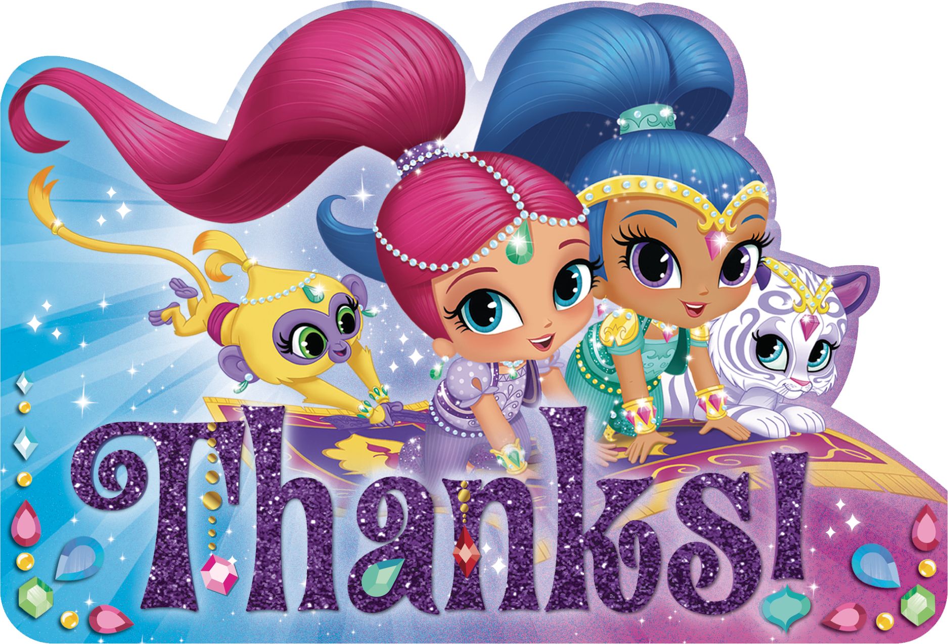 Nickelodeon Shimmer and Shine "Thanks" Thank You Notes, Purple/Blue ...