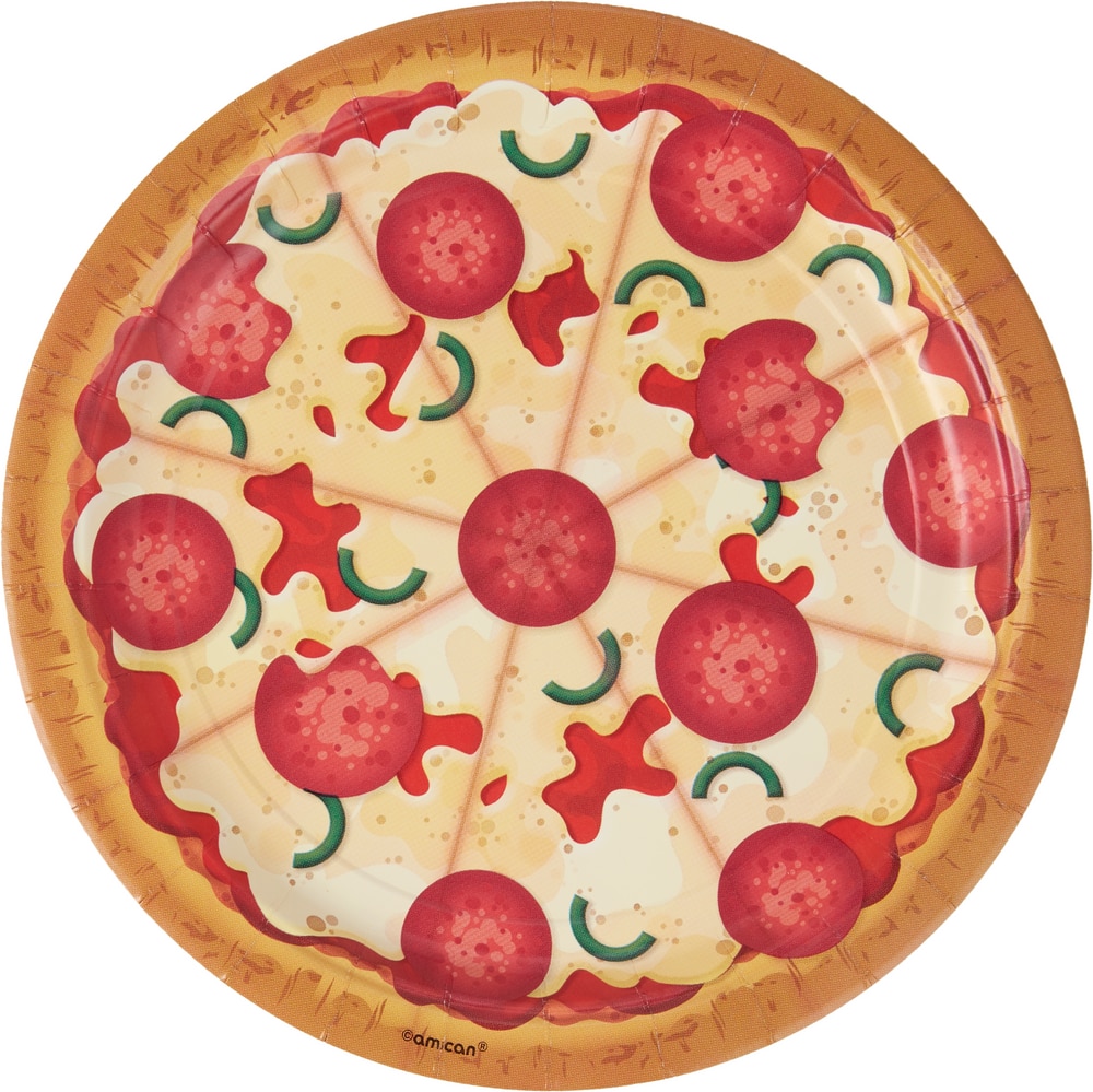 Pizza Party Birthday Party Disposable Paper Plates, 9-in, 8-pk ...
