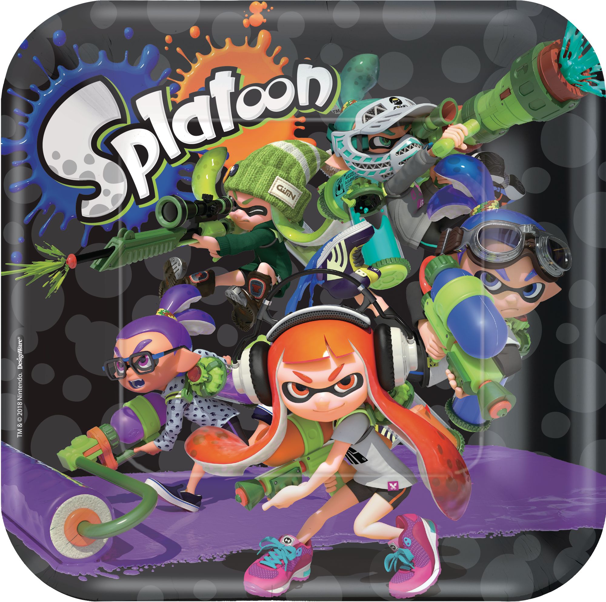 Splatoon Birthday Party Disposable Lunch Plates, 9-in, 8-pk | Party City